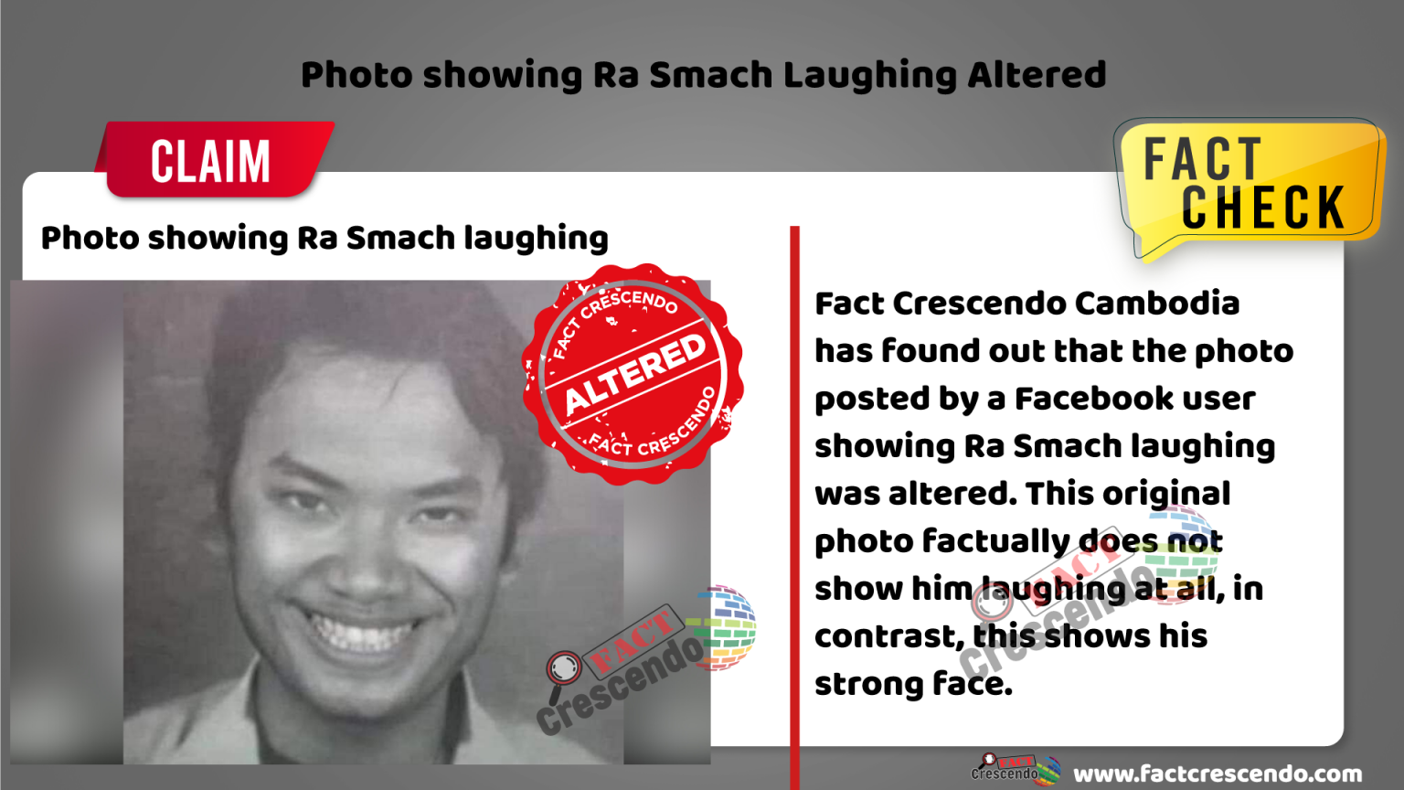 Fact Check: Photo showing Ra Smach Laughing Altered - Fact Crescendo ...