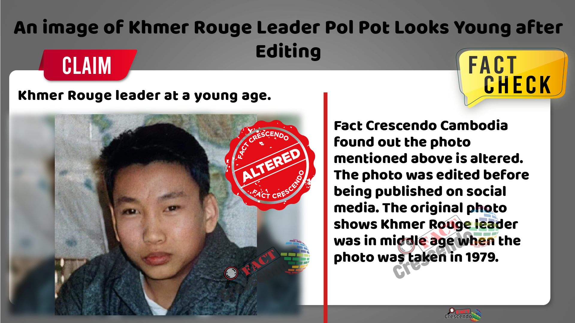 Fact-Check: An image of Khmer Rouge Leader Pol Pot Looks Young after ...